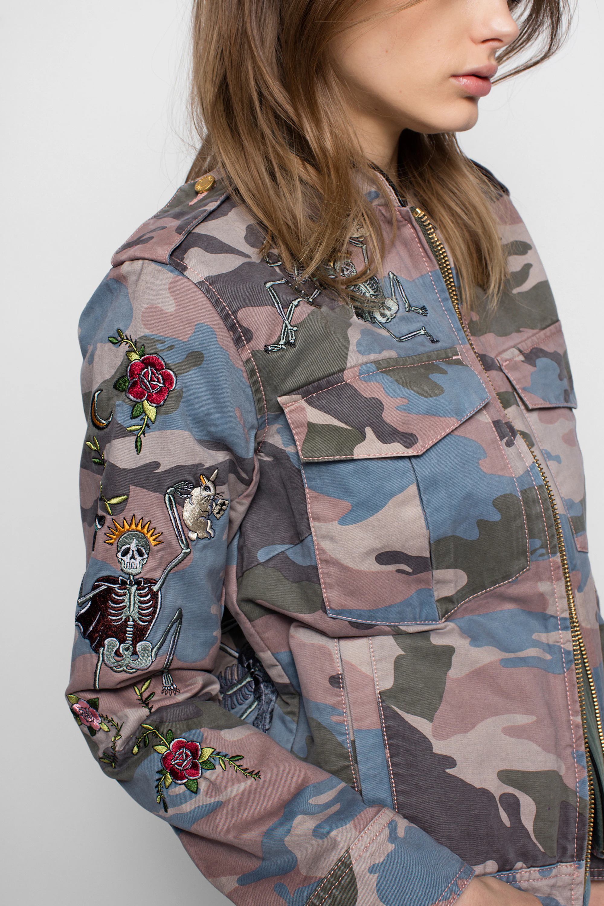 Kavy Embroidered Camo Jacket - coat women's | Zadig&Voltaire | Zadig ...