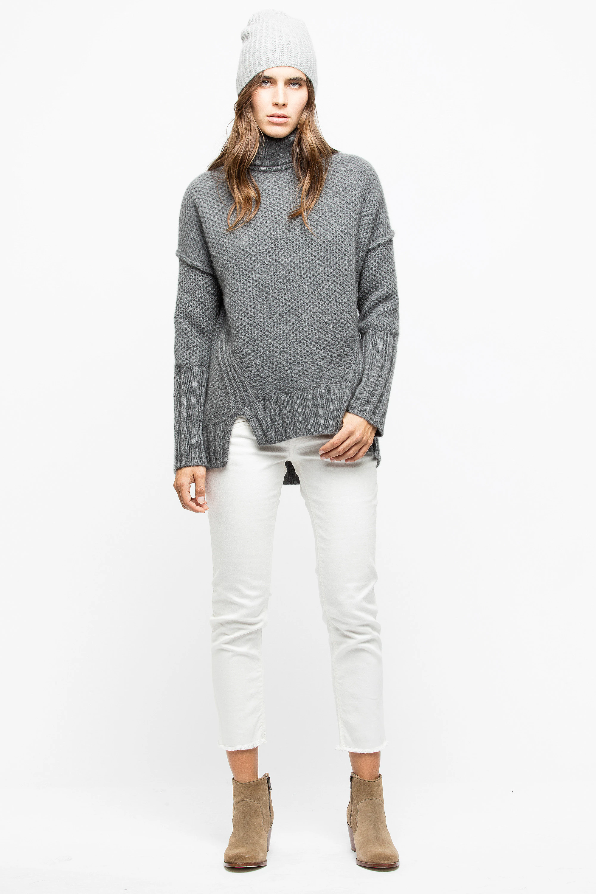 Alma Deluxe Cachemire Sweater sweater grey women | Zadig&Voltaire ...